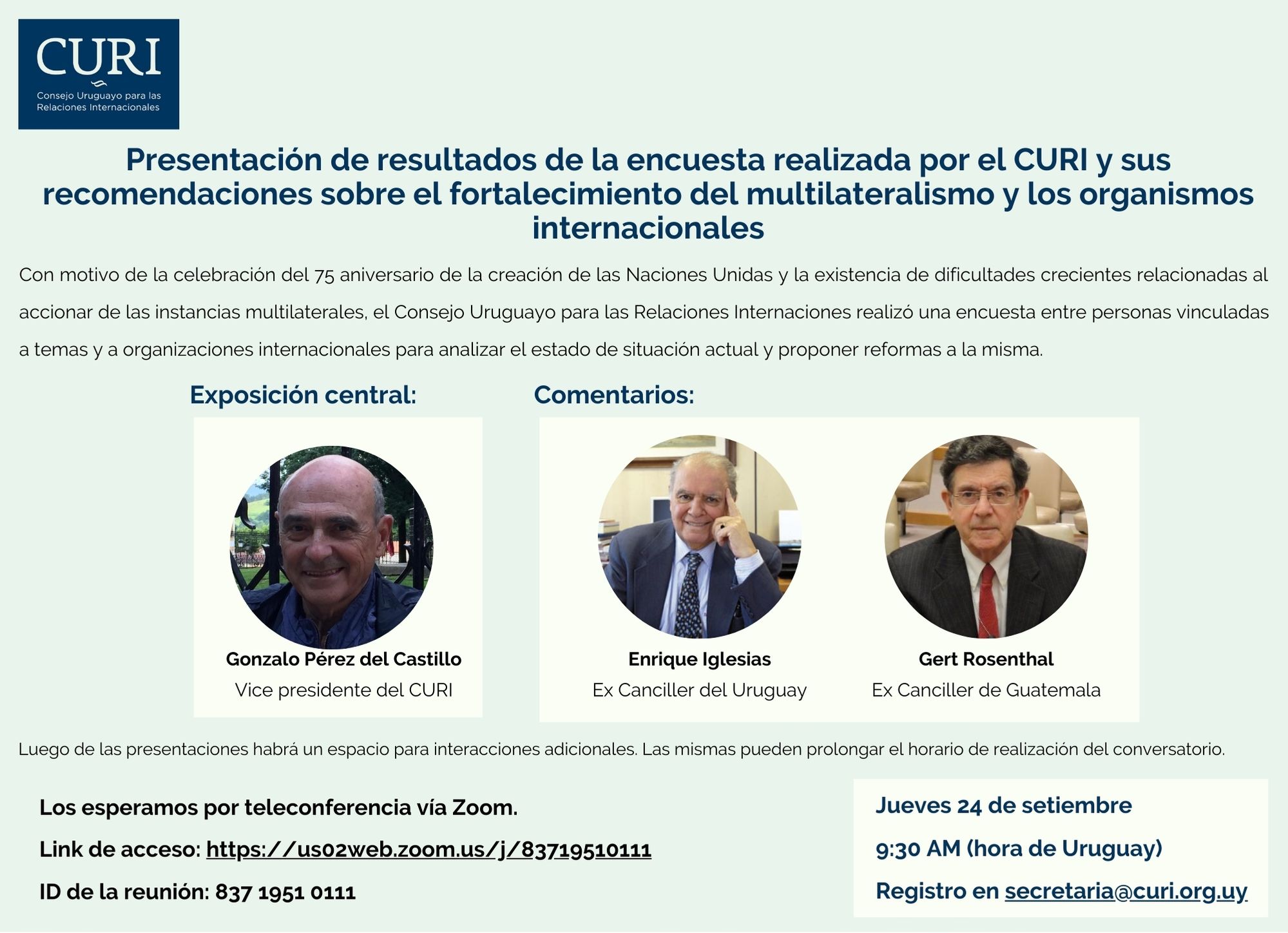 Presentación de resultados de la encuesta realizada por el CURI y sus ...